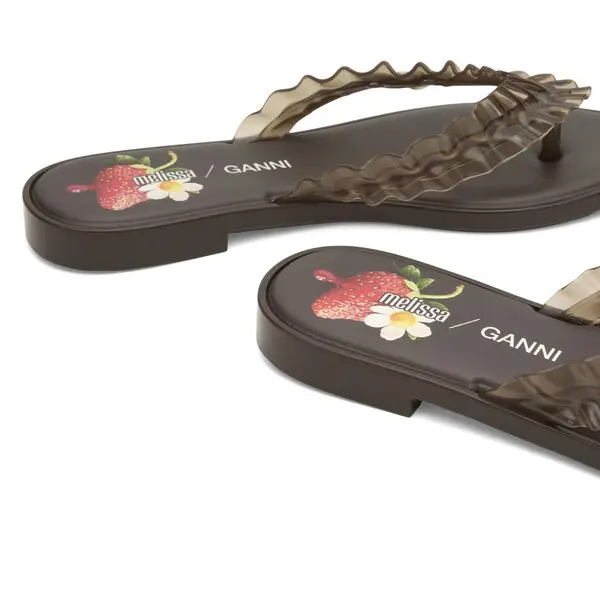 Melissa X Ganni Leopard Flip Flop - Brown