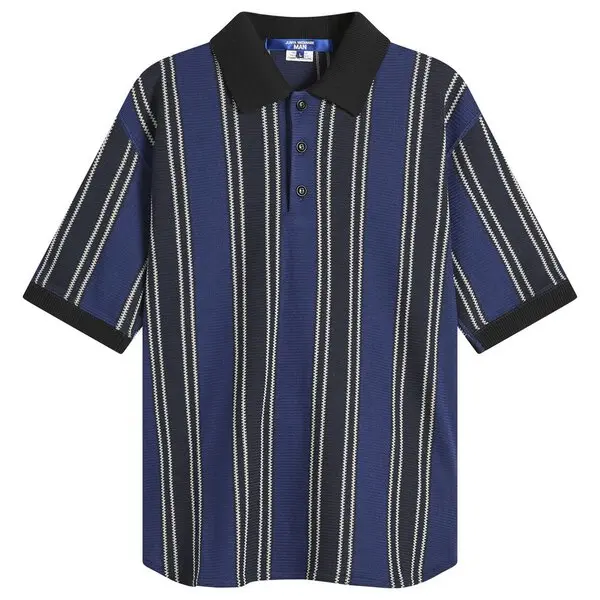 Junya Watanabe Raschel Polo - Navy/blue/white