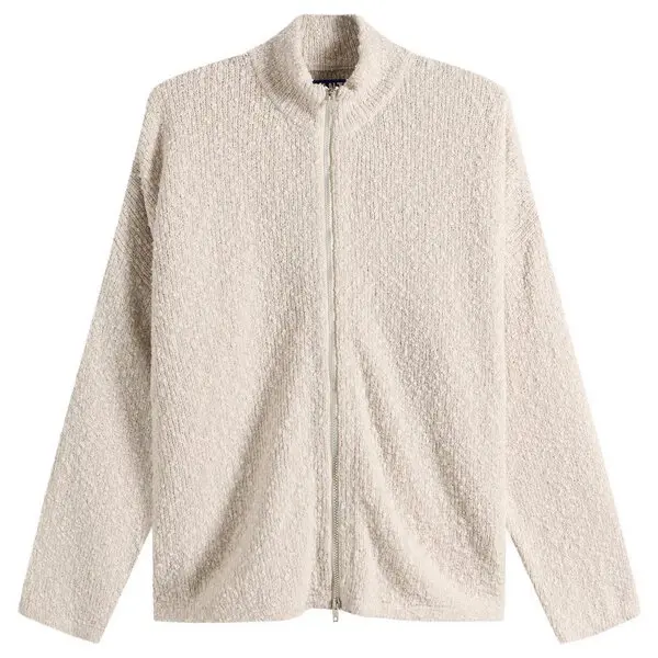 PICANTE Boucle Funnel Zip Through Knit - Grey