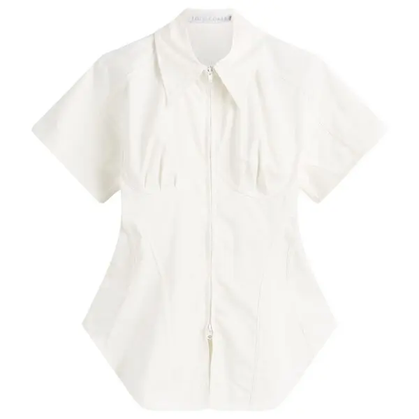 TOLU COKER Panelled Contoured Bustier Blouse - White