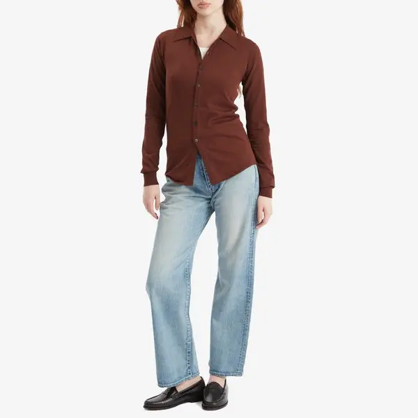 Auralee Cotton Knit Shirt Cardigan