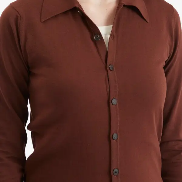 Auralee Cotton Knit Shirt Cardigan
