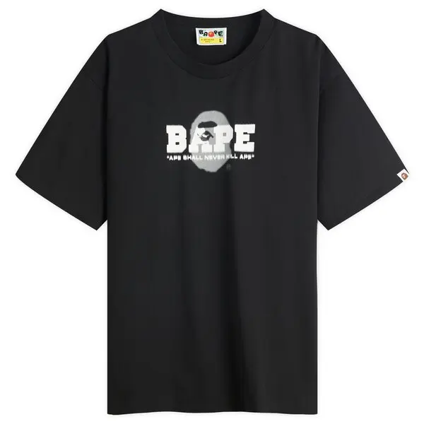 A BATHING APE Graffiti Logo Relaxed Fit Tee - Black