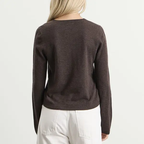 ST. AGNI Fine Merino V-neck Sweater - Mulch