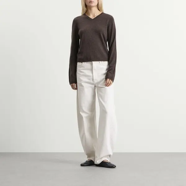 ST. AGNI Fine Merino V-neck Sweater - Mulch