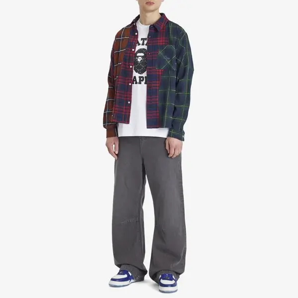 A BATHING APE Collegeonogram College Relaxed Fit Tee - White