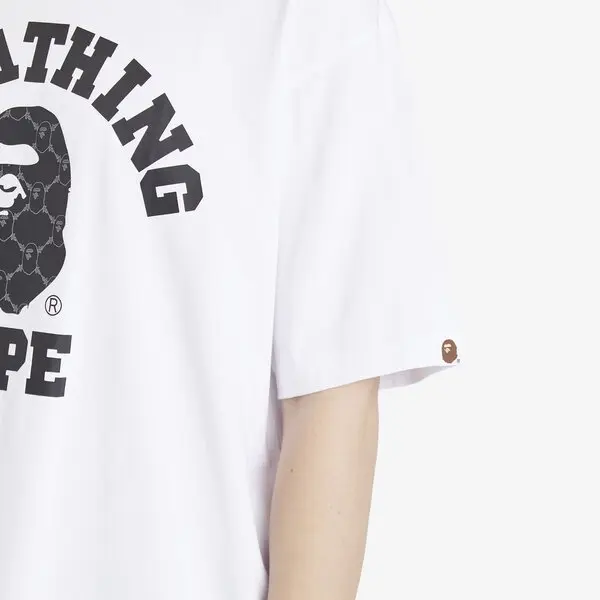 A BATHING APE Collegeonogram College Relaxed Fit Tee - White