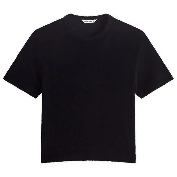 Auralee Washable Wool Pile T-shirt - Navy