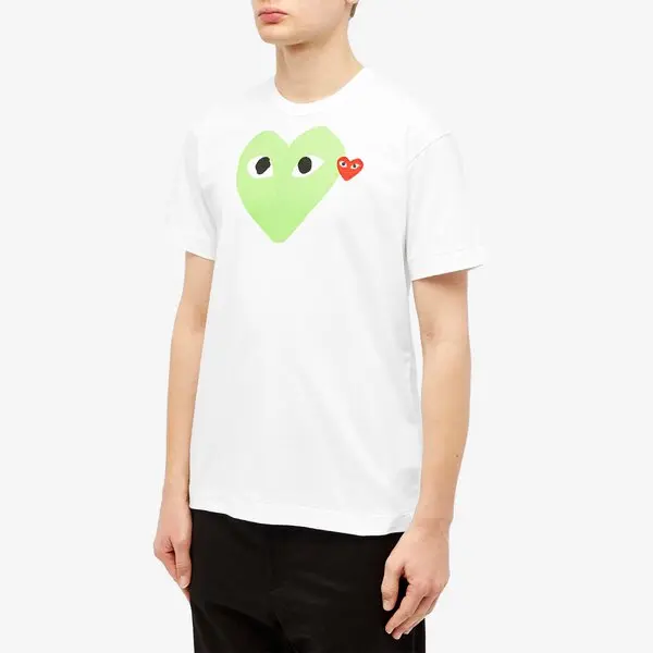 Play Comme Des Garcon Red Heart Colour Heart T-shirt