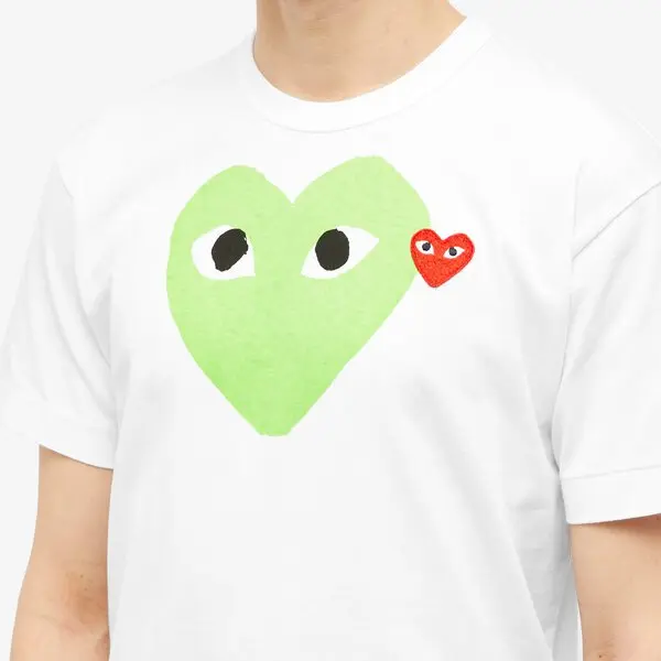 Play Comme Des Garcon Red Heart Colour Heart T-shirt
