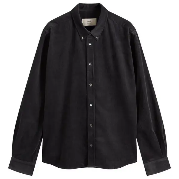 AMI Paris Fine Corduroy Velvet Adc Shirt - Anthracite