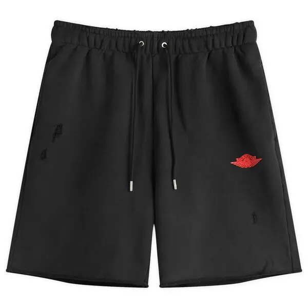 JORDAN Rare Air Pullover Fleece Short - Black/chile Red