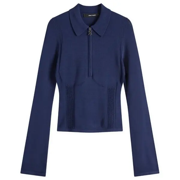 DAILY PAPER Zip Knit Polo - Blue