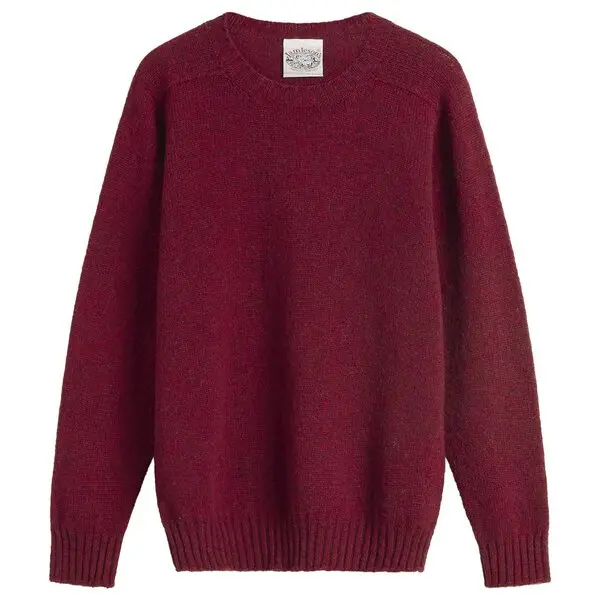 JAMIESON'S OF SHETLAND Crew Knit - Cardinal