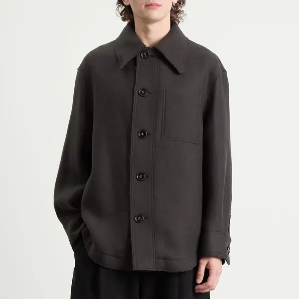 AMI Paris Boiled Wool Gabardine Button-down Jacket