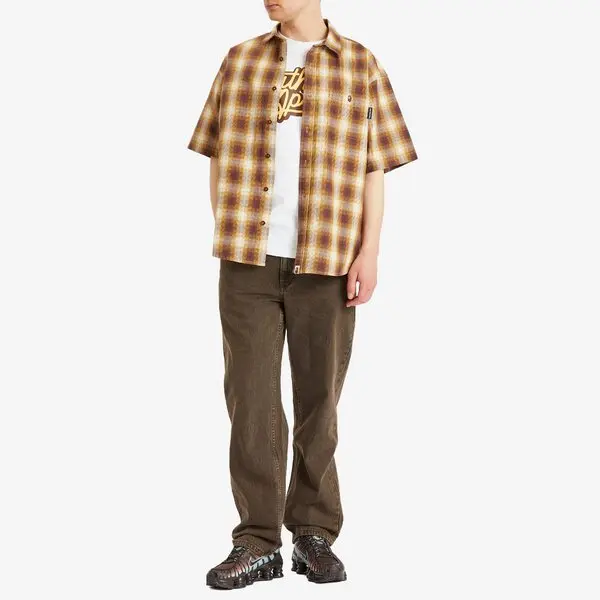 A BATHING APE Ombre Check Relaxed Fit Ss Shirt