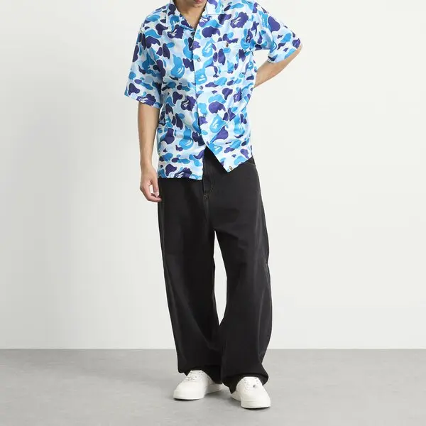 A BATHING APE Abc Camo Open Collar Ss Shirts