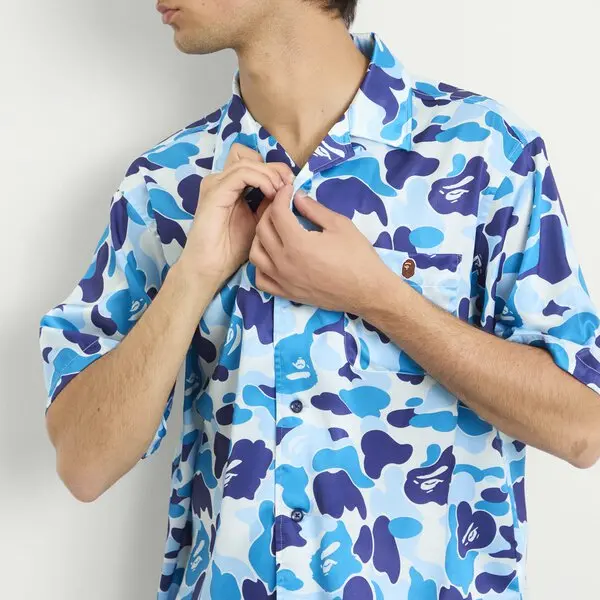 A BATHING APE Abc Camo Open Collar Ss Shirts