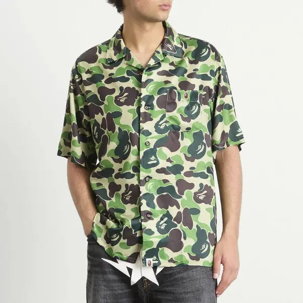 A BATHING APE Abc Camo Open Collar Ss Shirts