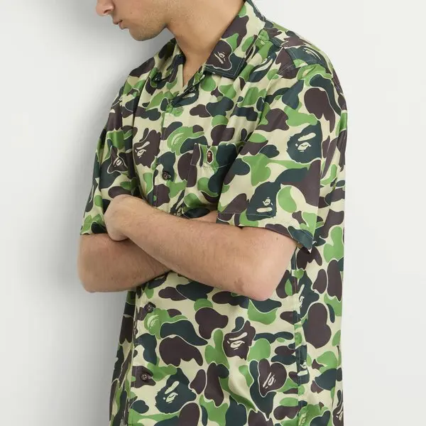 A BATHING APE Abc Camo Open Collar Ss Shirts