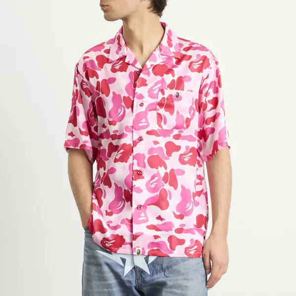 A BATHING APE Abc Camo Open Collar Ss Shirts