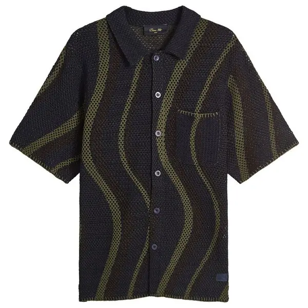 DIME Soleil Knit Short Sleeve Shirt - Navy