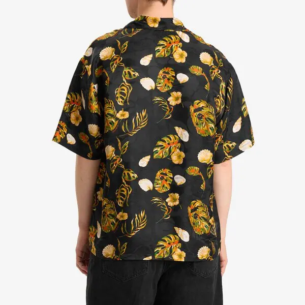 A BATHING APE Vacation Pattern Open Collar Ss Shirt