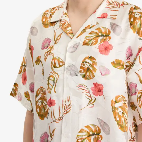 A BATHING APE Vacation Pattern Open Collar Ss Shirt