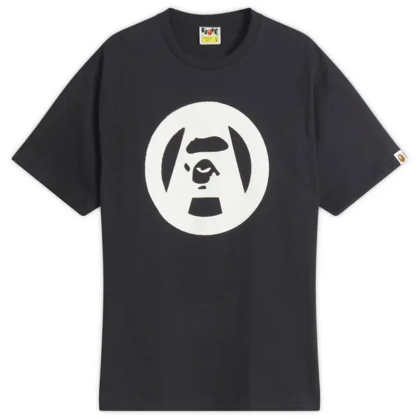 A BATHING APE Stencil Circle Ape Face Tee - Black