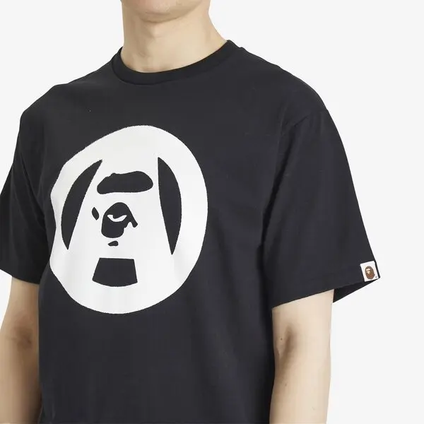 A BATHING APE Stencil Circle Ape Face Tee