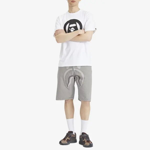 A BATHING APE Stencil Circle Ape Face Tee - White
