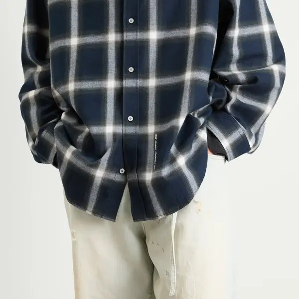 Acne Studios Setar Long Sleeve Flannel Shadow Check Shirt