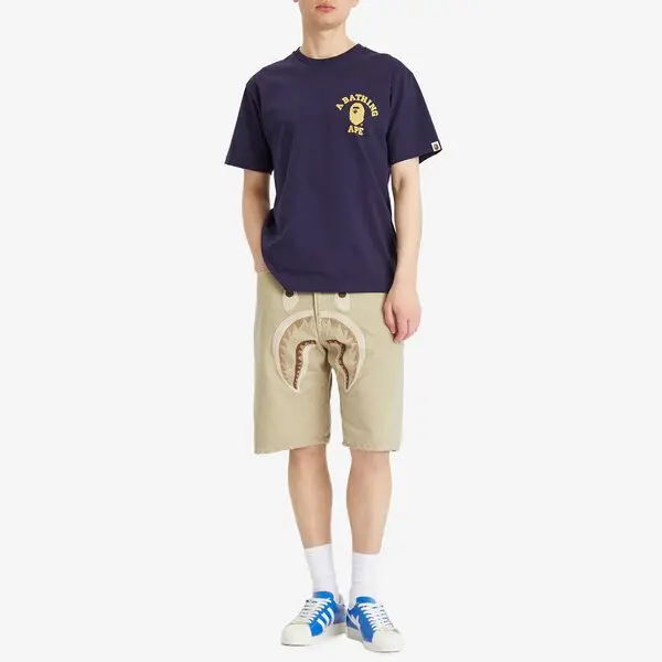 A BATHING APE Garment Dyed Shark Denim Shorts