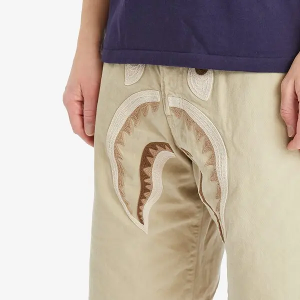 A BATHING APE Garment Dyed Shark Denim Shorts