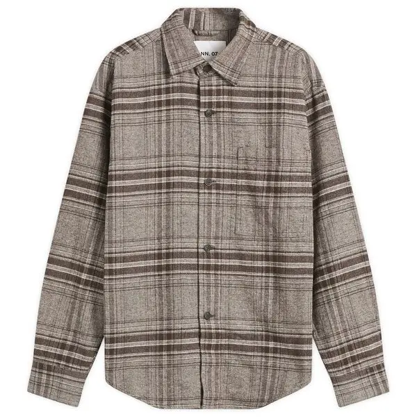 Nn07 Adwin Check Overshirt - Creme Check