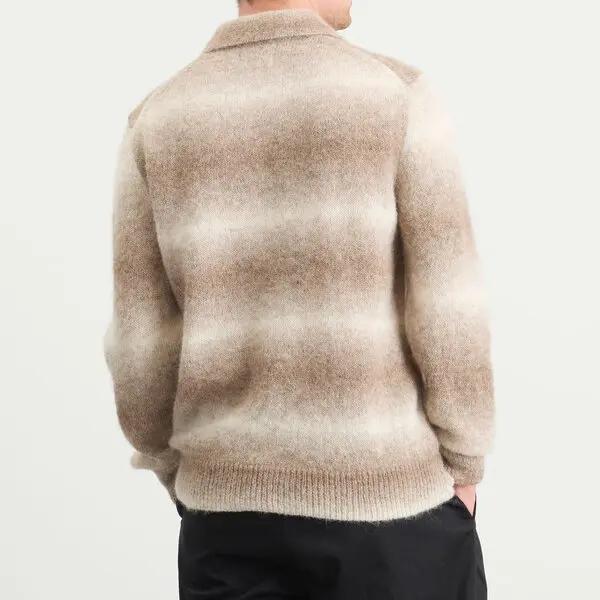 Nn07 Alfie Alpaca Knitted Polo - Light Camel