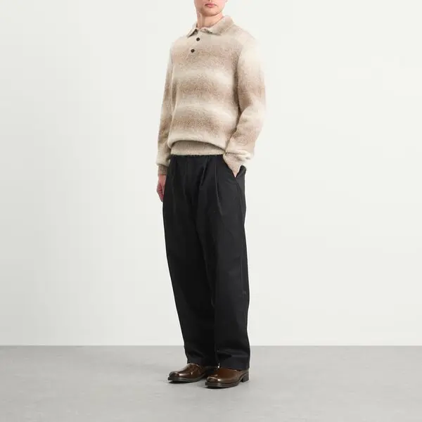 Nn07 Alfie Alpaca Knitted Polo - Light Camel