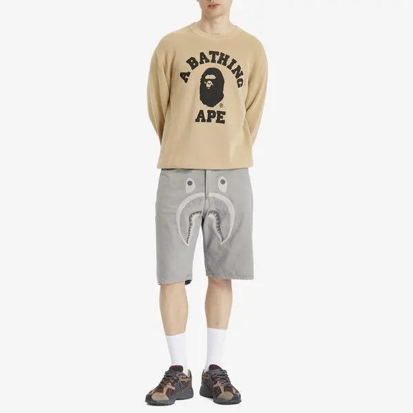 A BATHING APE College Waffle Crewneck Sweater