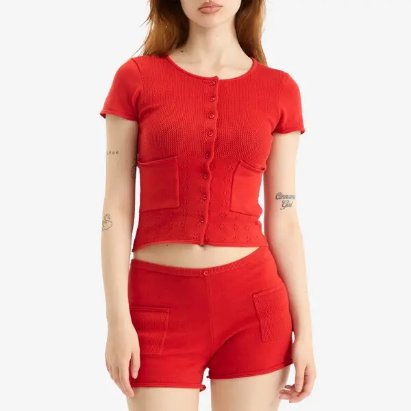 PEACHY DEN Marie Knit Polo Top
