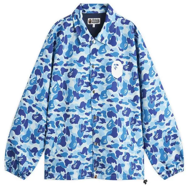 A BATHING APE Abc Camo Nyc Logo Coach Jacket - Blue