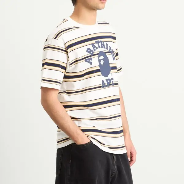 A BATHING APE College Stripe Tee