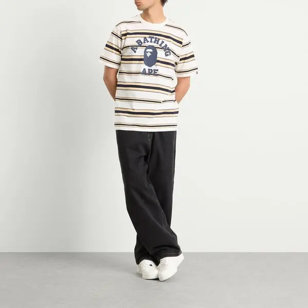 A BATHING APE College Stripe Tee