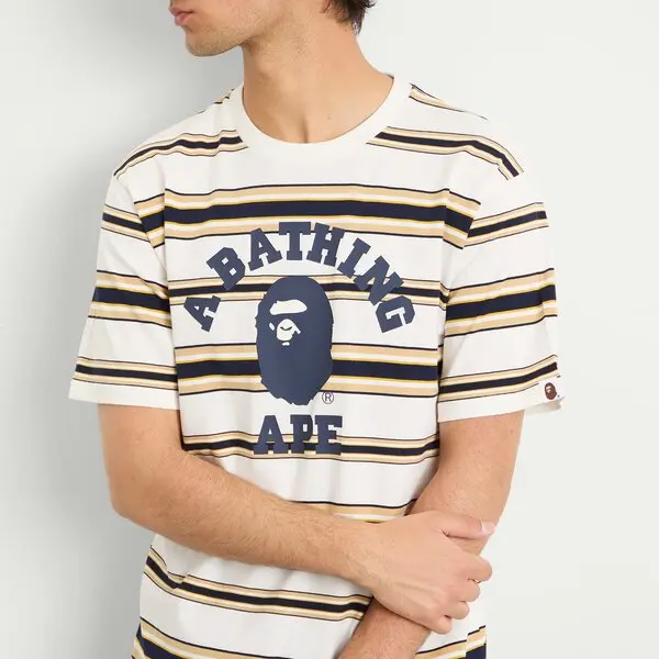 A BATHING APE College Stripe Tee