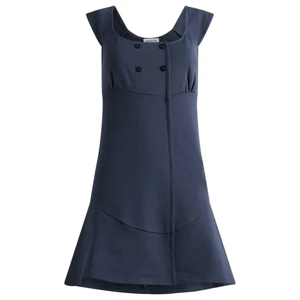 PEACHY DEN Joni Button Dress - Navy