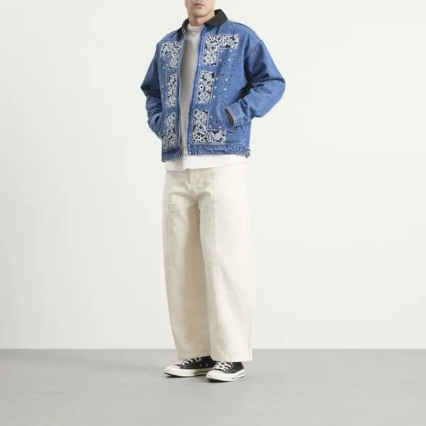 NOMARHYTHM TEXTILE Bandana Embroidery Denim Jacket