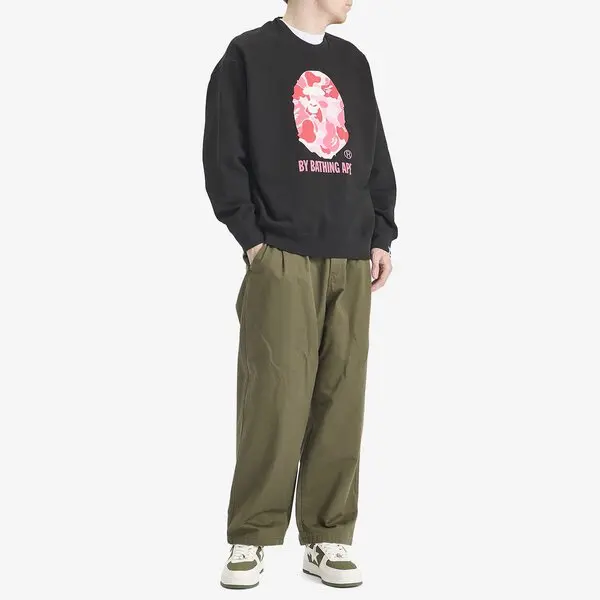 A BATHING APE Abc Camo Ape Head Relaxed Fit Crew Sweatshirt