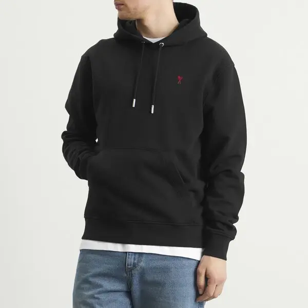 AMI Paris De Coeur Hoodie - Black