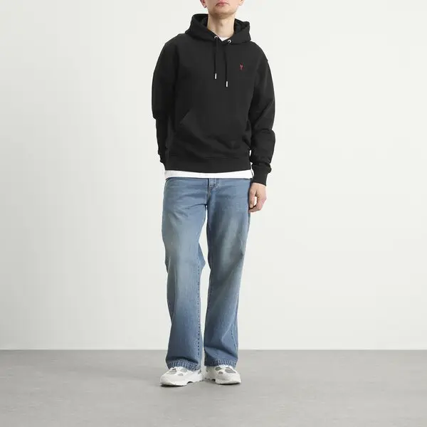 AMI Paris De Coeur Hoodie - Black