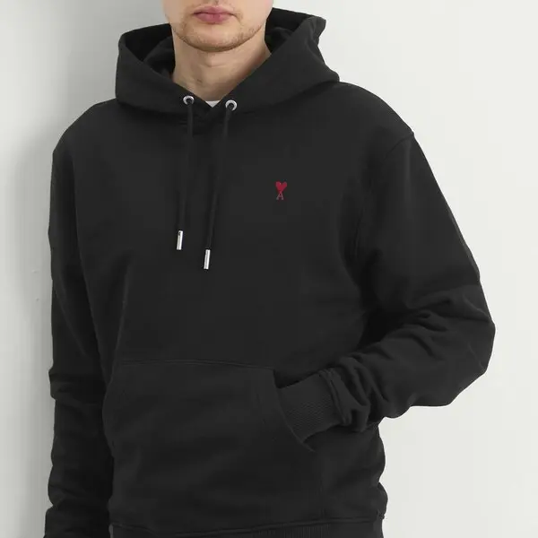 AMI Paris De Coeur Hoodie - Black