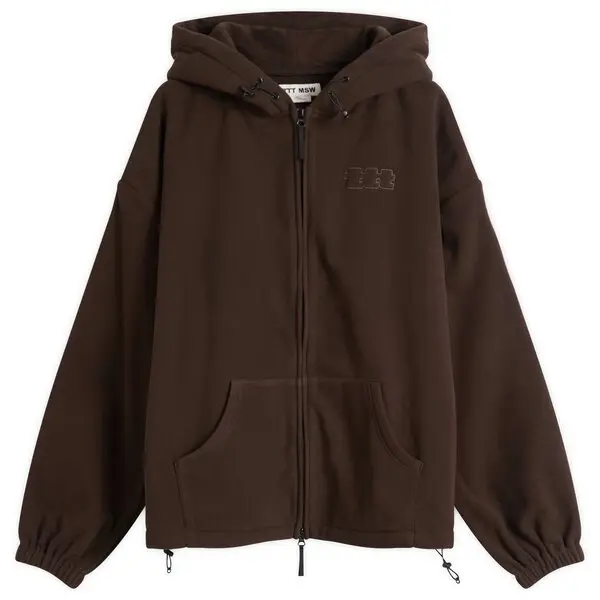 TTT MSW Polartec Logo Fleece Hooded Jacket - Brown